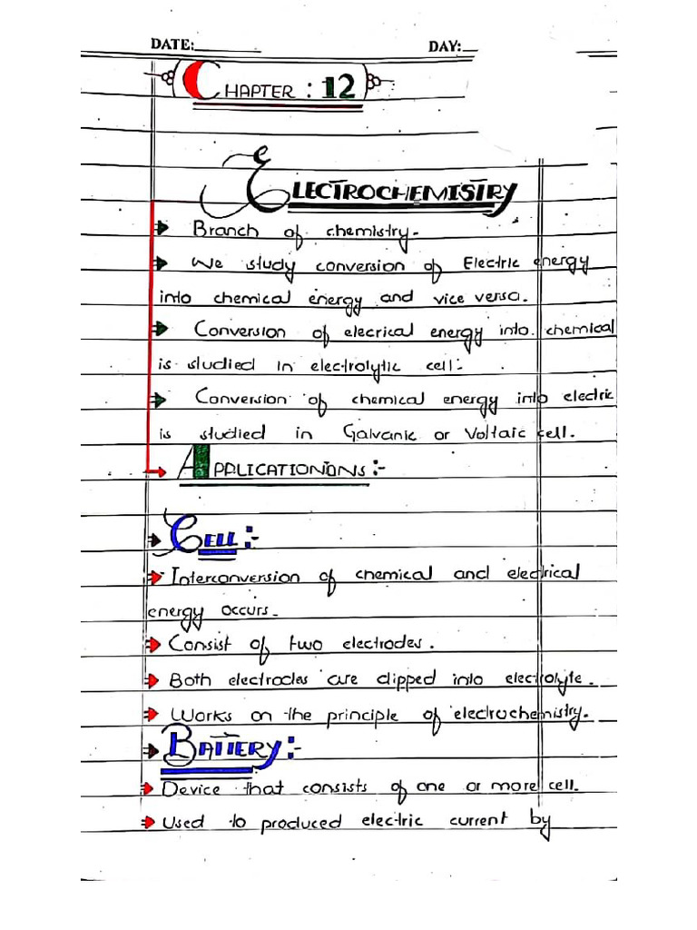 Electrochemistry Handwritten Notes-MDCAT SQUADRONS | PDF