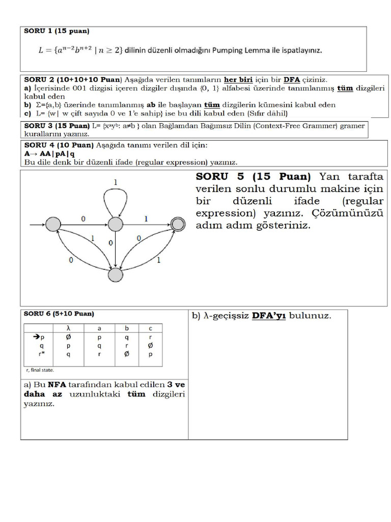 2022 2023 Bicimsel Diller Ve Soyut Makineler Vize | PDF