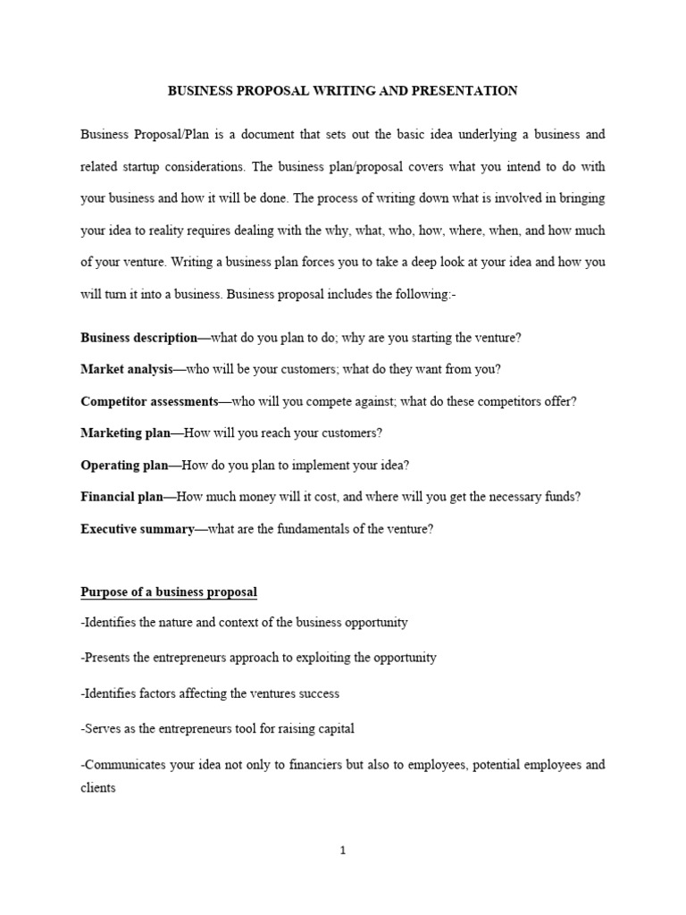 TOPIC 5 - Business Proposal Preparation and Presentation | PDF ...