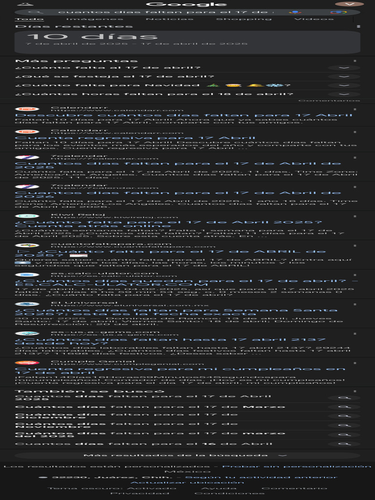 Cuantos Dias Faltan para El 17 de Abril - Buscar Con Google | PDF