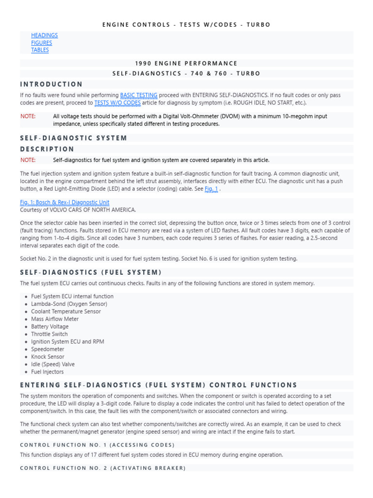 3 Engine Performance. Specifications Volvo 740 1990 | PDF | Throttle | Electrical Connector
