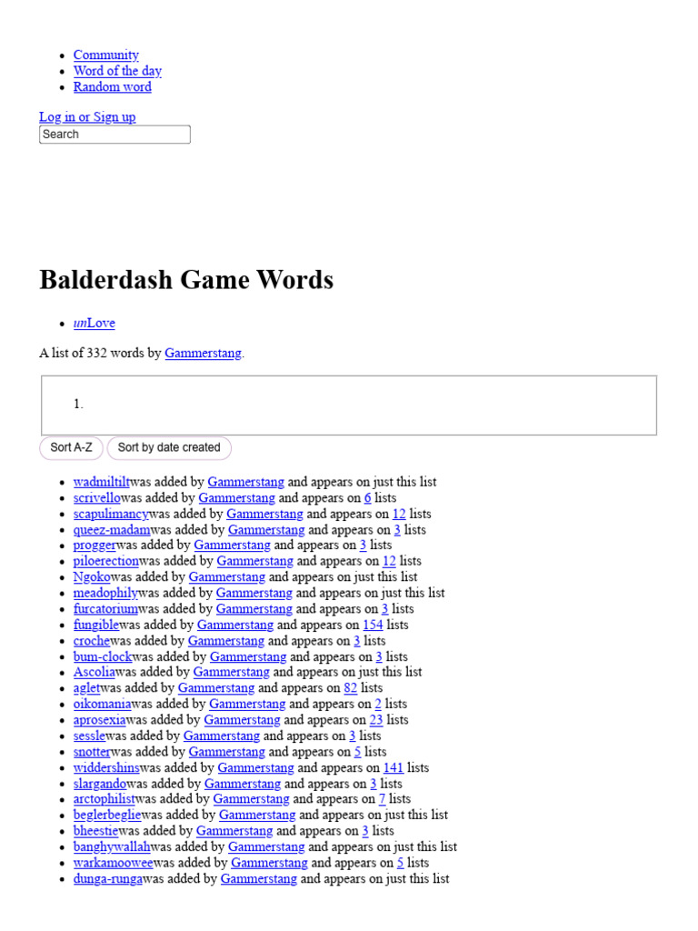 Wordnik - Balderdash Game Words | PDF | World Wide Web | Internet & Web