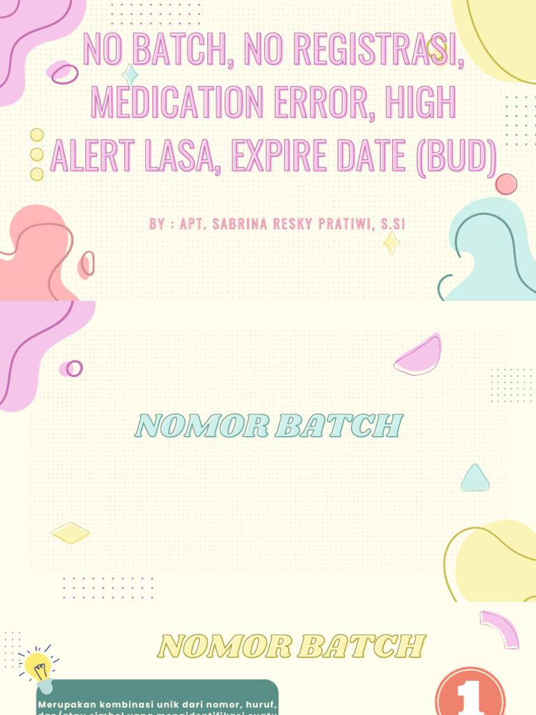 Sistem Registrasi dan Nomor Batch Obat | PDF