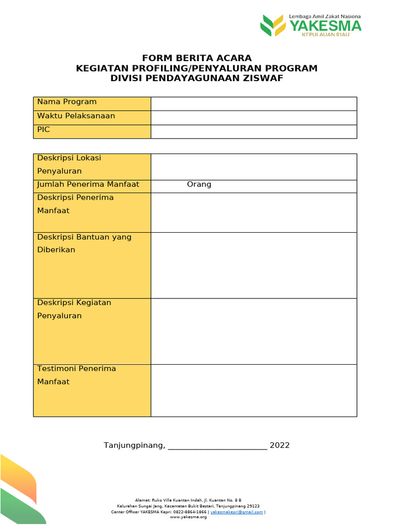 Profiling Program ZISWAF Tanjungpinang | PDF