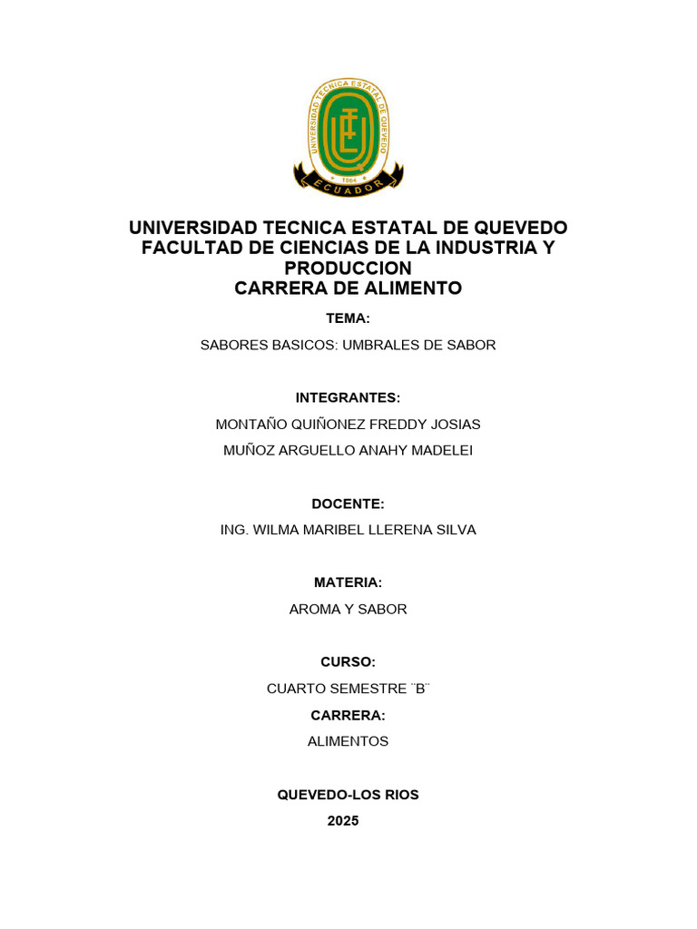 Umbrales de Sabor en Análisis Sensorial | PDF | Sentidos | Gusto