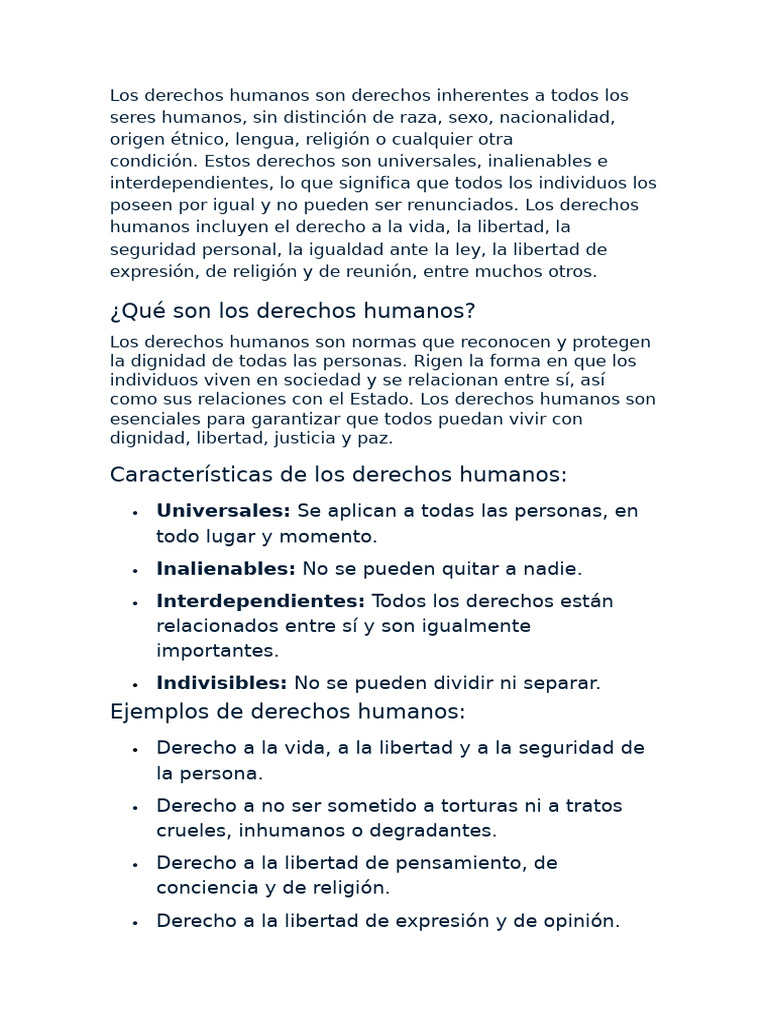 Derechos Humanos: Principios y Ejemplos | PDF
