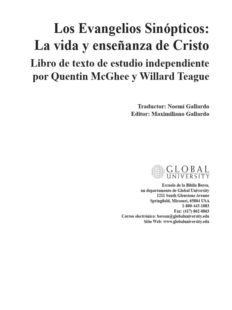 Evangelios Sinopticos | PDF | Evangelio de Mateo | Jesús