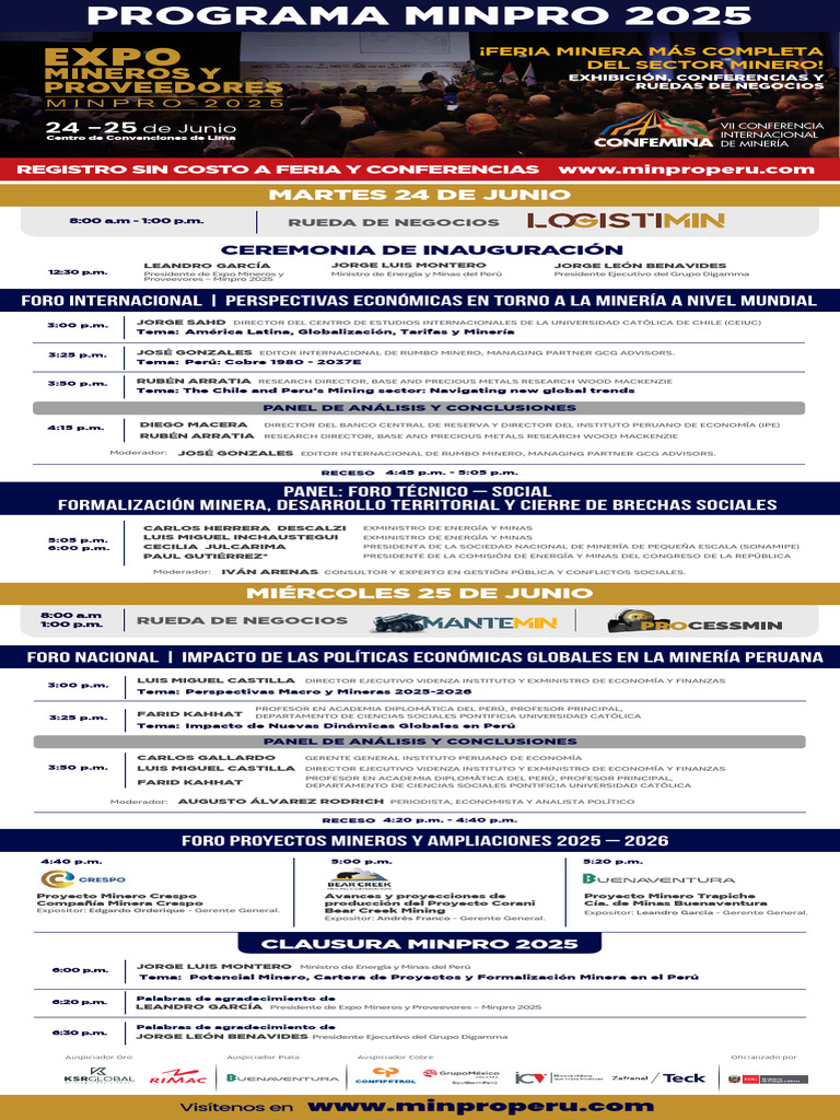 Minpro - Programa Preliminar LISTA | PDF | Perú | Economias