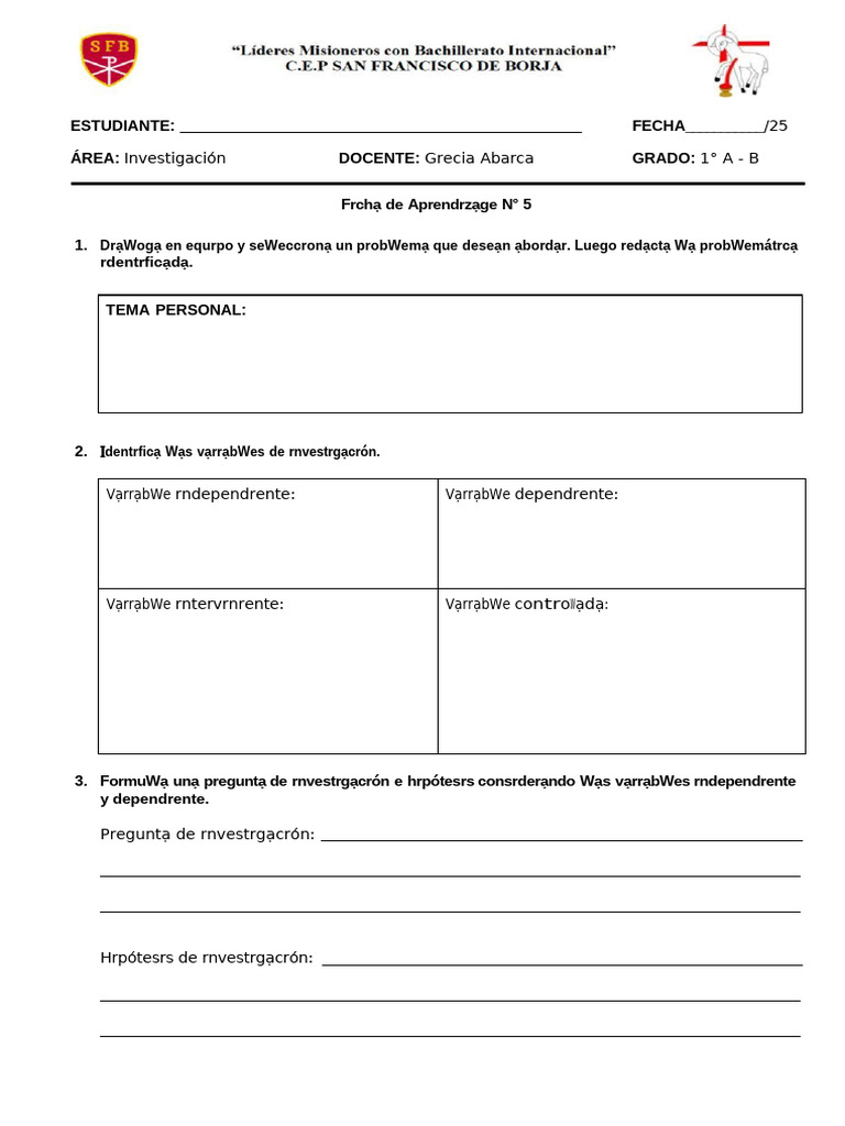 Ficha de Aprendizaje N 5 | PDF