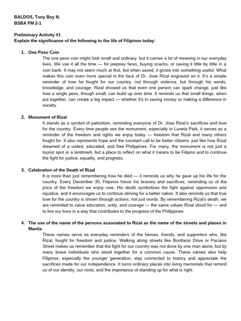 RLW Preliminary Activity 1 | PDF