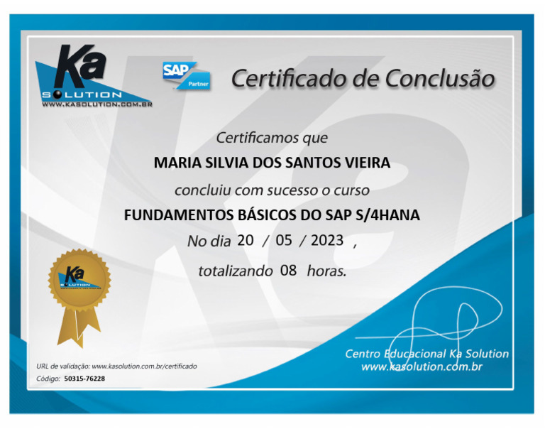 Certificado Ka Solution | PDF