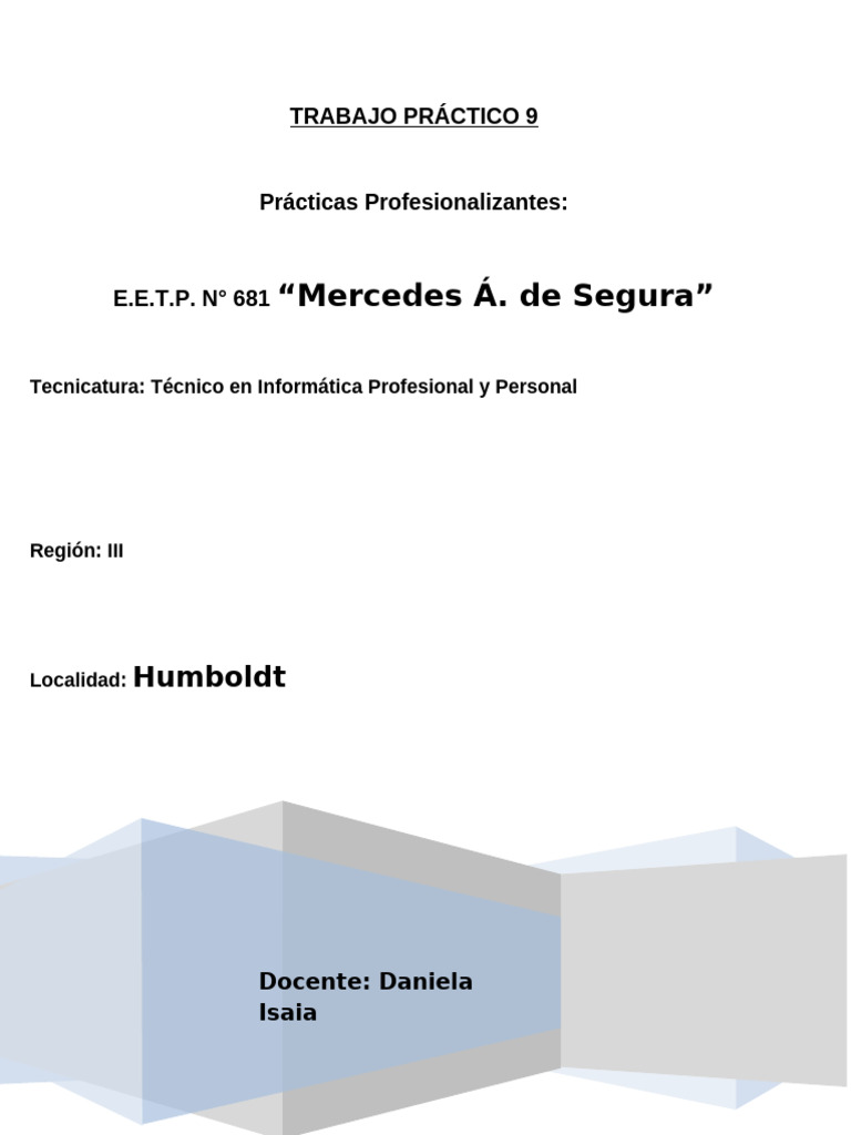 Daniela Isaia - EETP 681 - TP9 Corregido X Elmprofe | PDF | Evaluación | Usuario (informática)