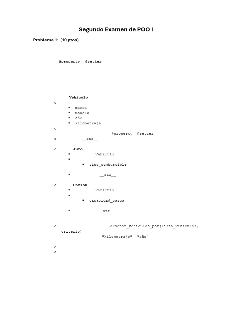 Segundo Examen de POO I | PDF | Herencia (Programación Orientada a Objetos) | Programación ...
