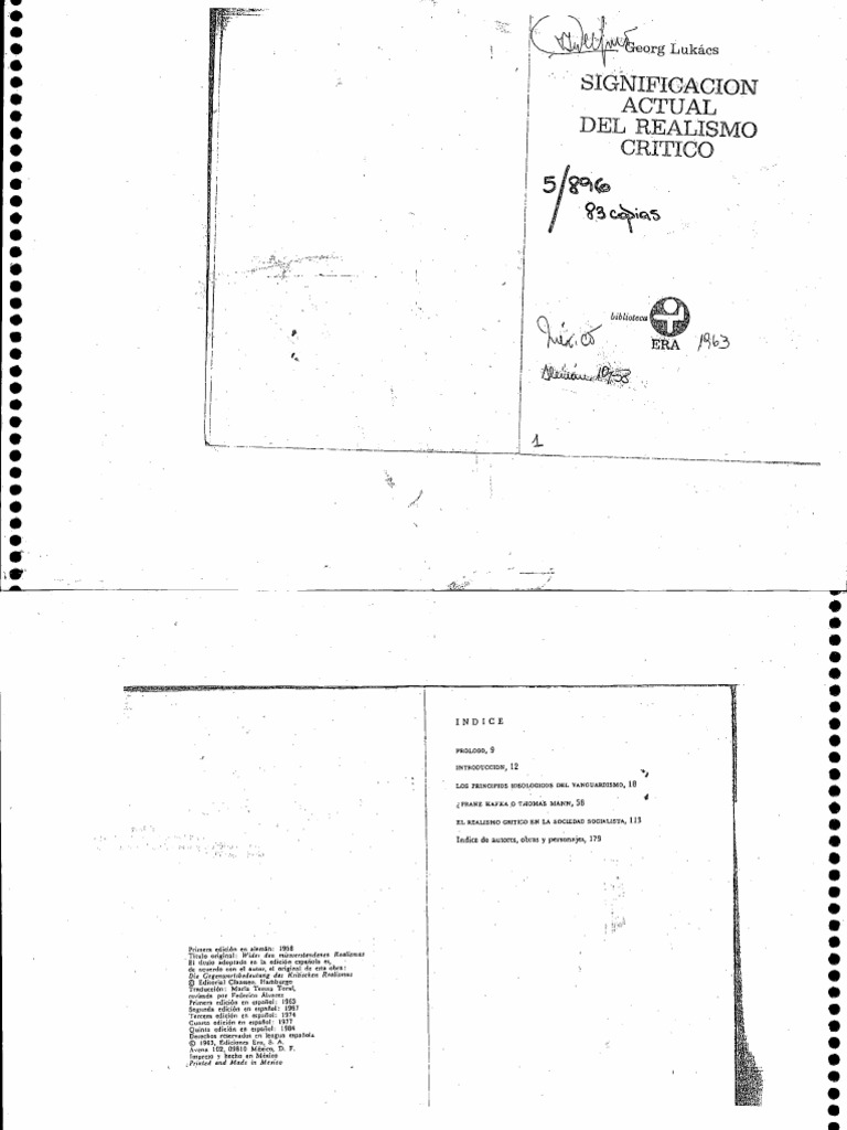 Silgnificacion Actual Del Realismo Critico | PDF