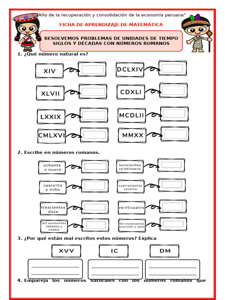 Ficha-Viern-mat-resolvemos Problemas de Unidades de Tiempo Siglos y ...