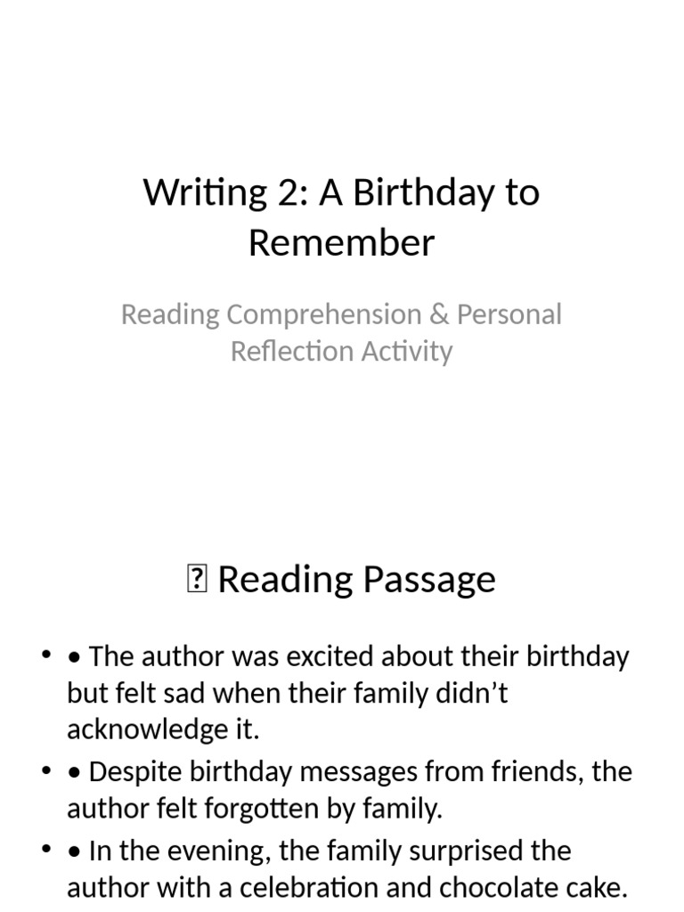 Birthday Writing Activity | PDF