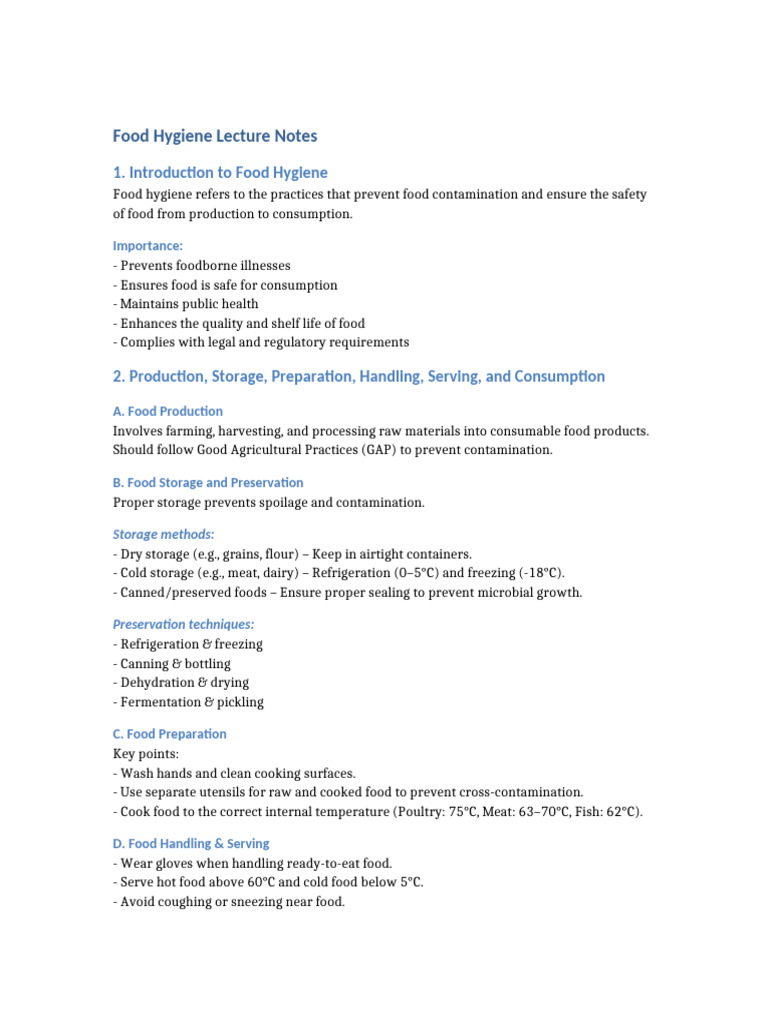 Essential Food Hygiene Practices Guide | PDF | Foodborne Illness | Food ...