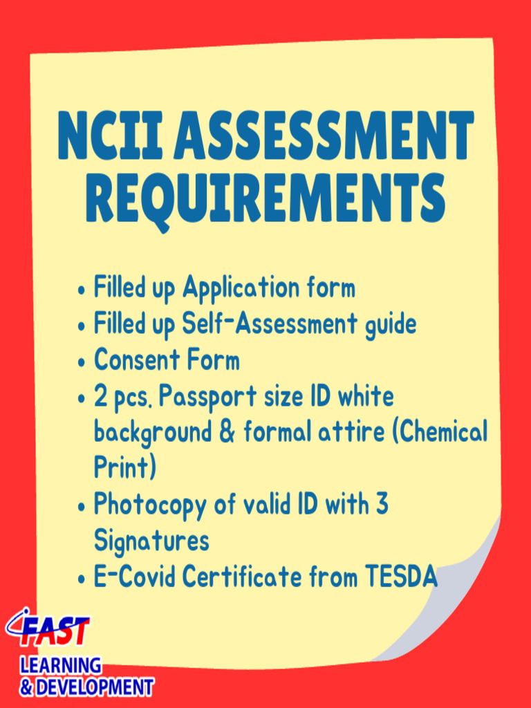 Ncii Assessment Requirements | PDF