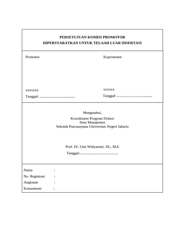 Form - PKP Untuk Sebelum Telaah Luar | PDF
