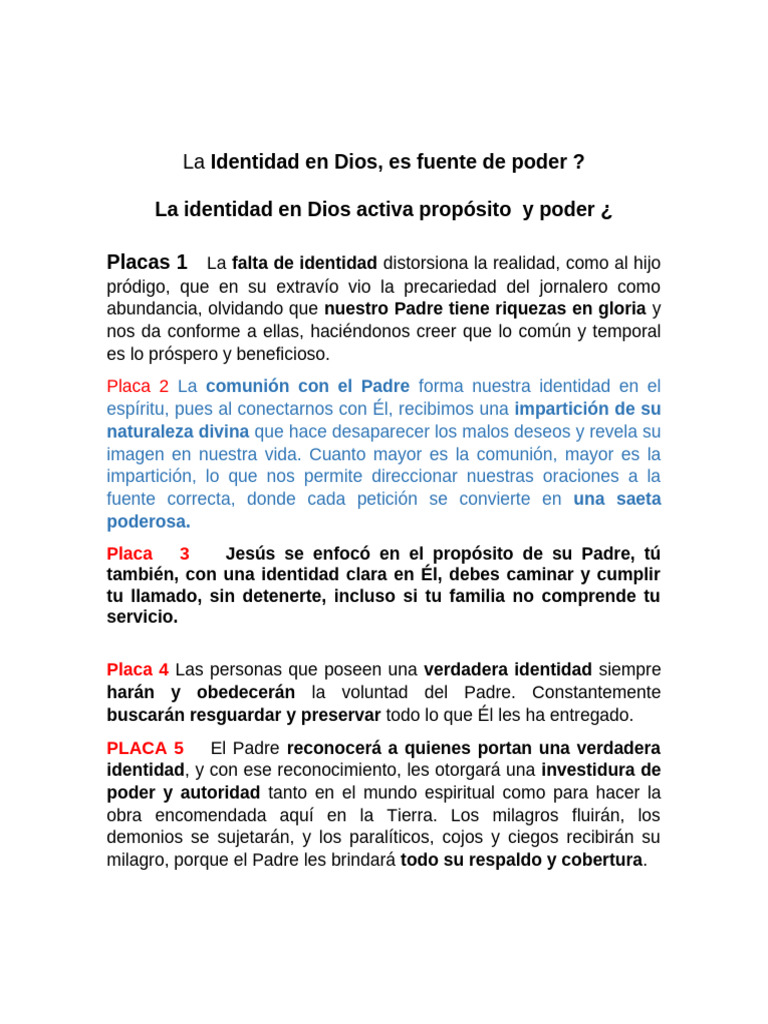 La Identidad en Dios | PDF