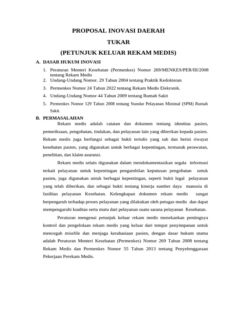Proposal Inovasi Daerah | PDF
