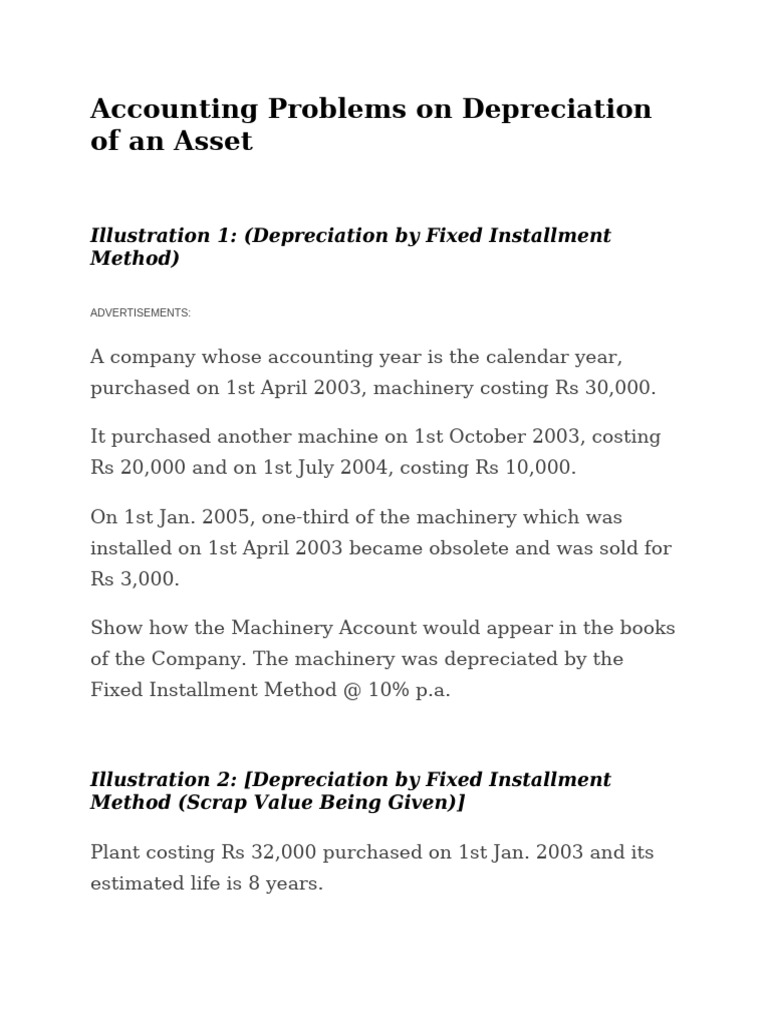 Problems On Depreciation | PDF | Depreciation | Business