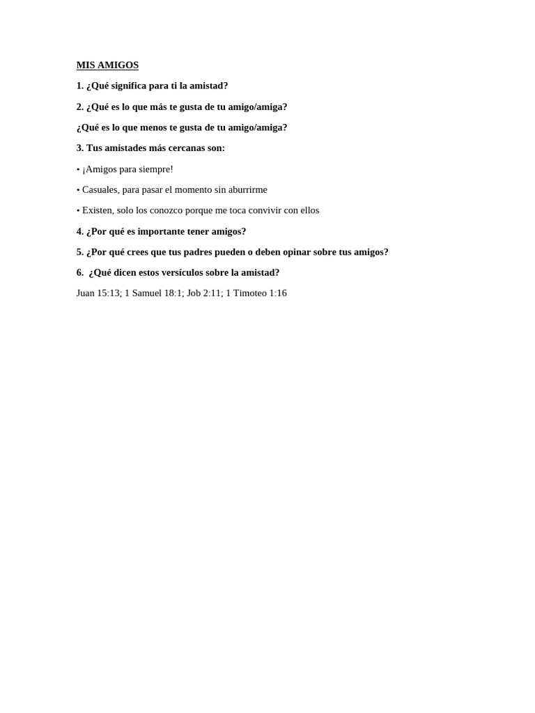 Mis Amigos | PDF