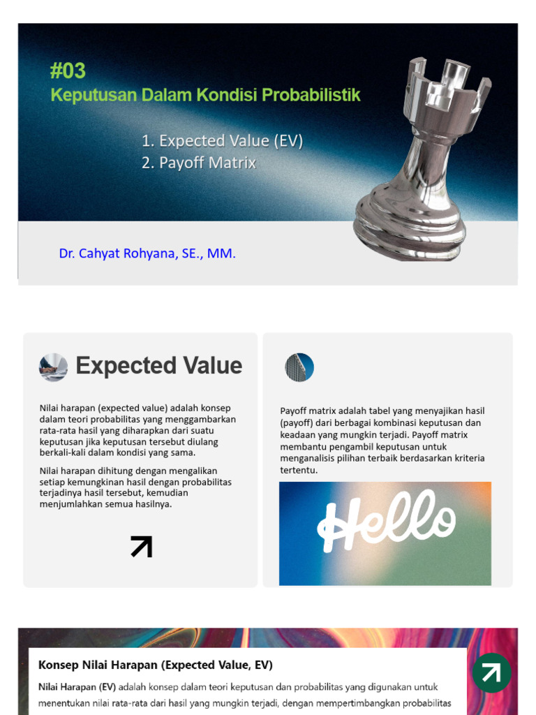 #03 Keputusan Dalam Kondisi Probabilistik | PDF