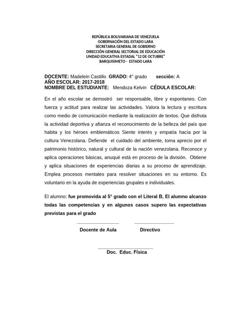 Boleta Final Perfil | PDF | Venezuela | Maestros