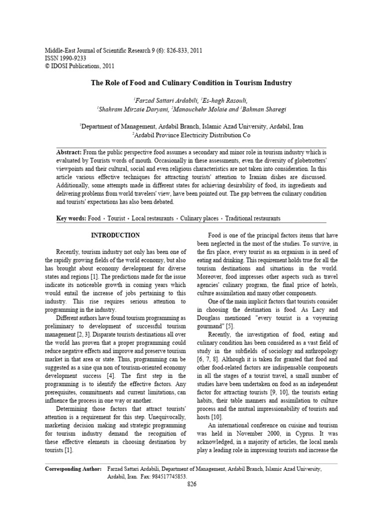 Food's Impact on Tourism in Iran | PDF | Tourism | Restaurants