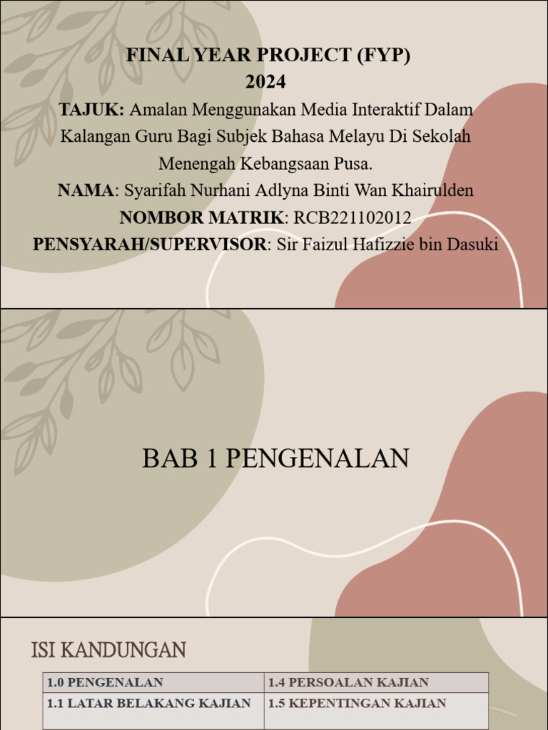 Fyp Slide 1-5 Baru | PDF
