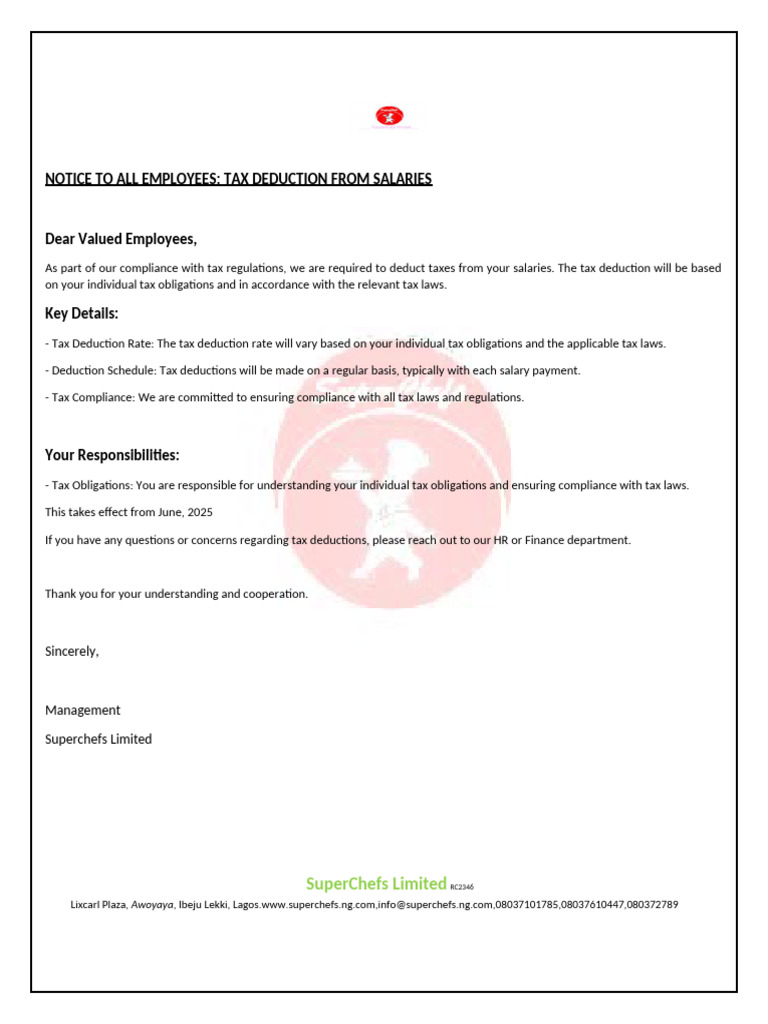 Tax Notification | PDF