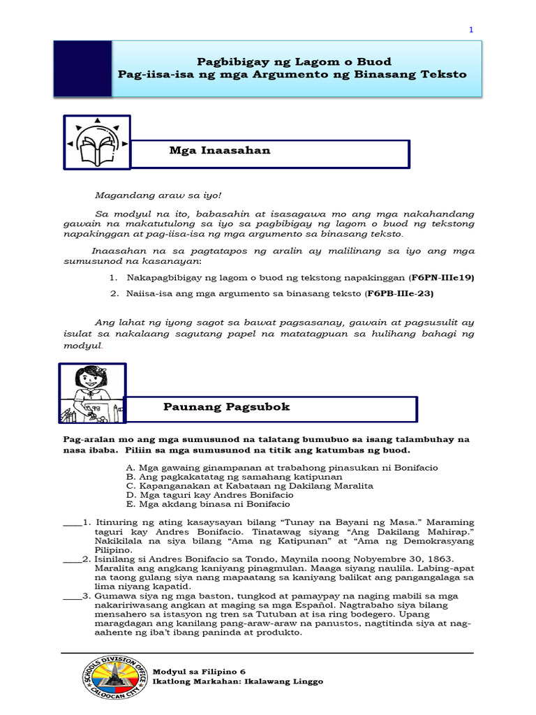 Filipino 6 Q3 Week 2 | PDF