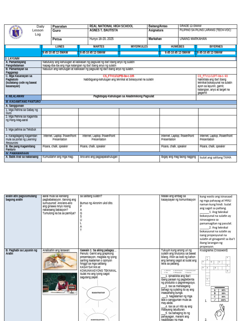 Week 1 FSPL Tech-Voc | PDF