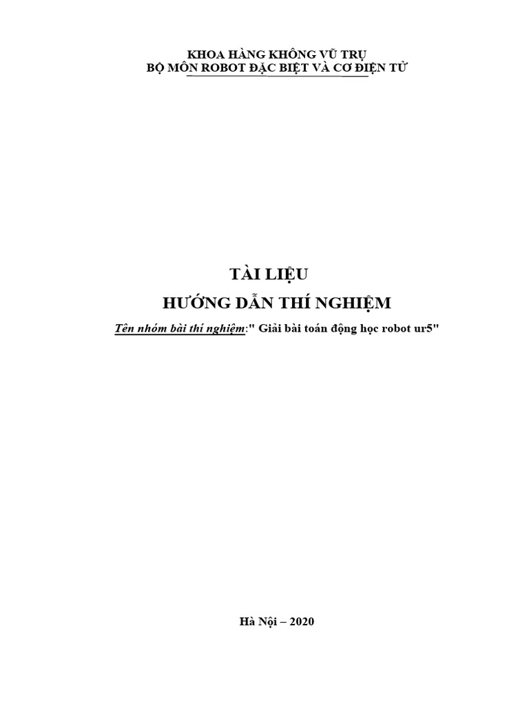 TIEN - Robot Ur5 | PDF