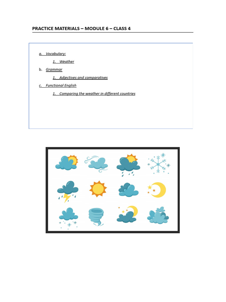 Weather Vocabulary and Comparatives Practice | PDF | Rain | Weather