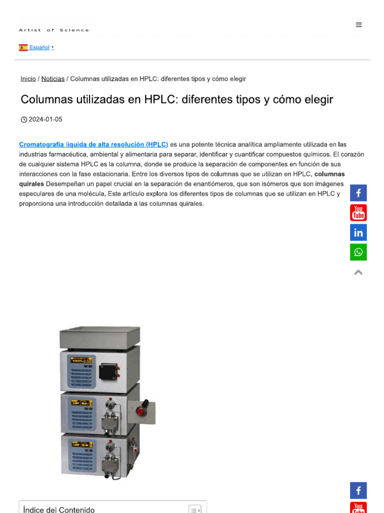 Tipo de Columna HPLC | PDF