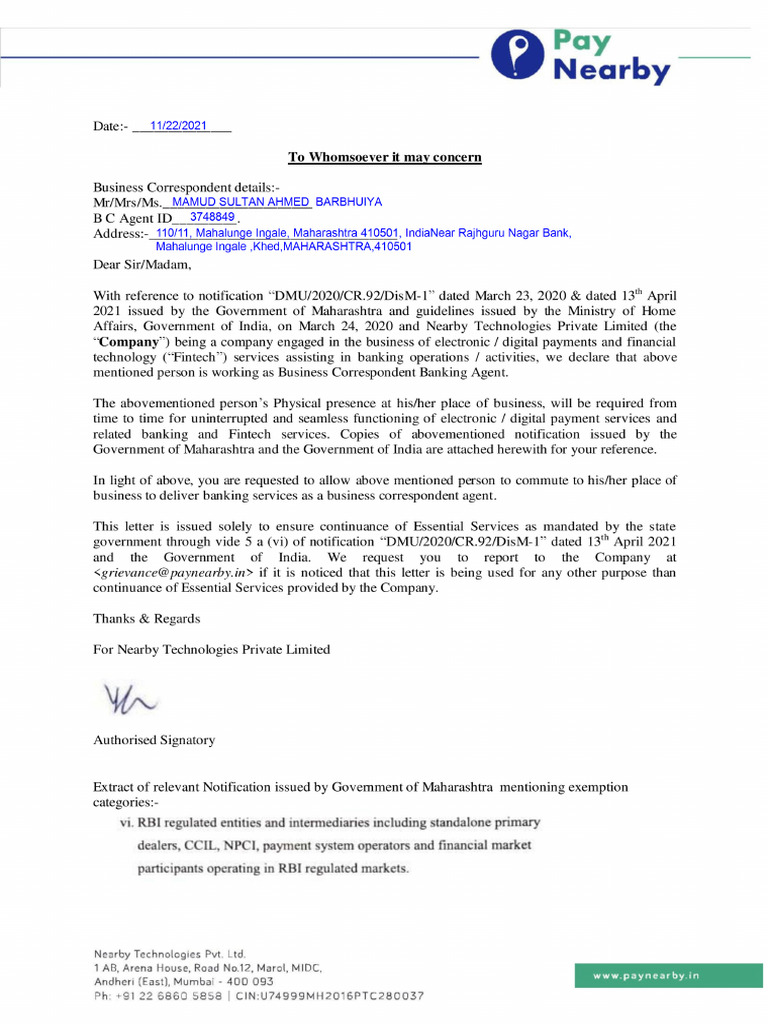C Ovid Lockdown Letter | PDF