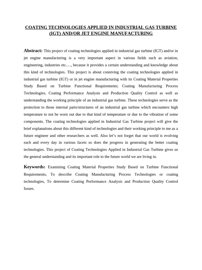Coating Technologies for Gas Turbines | PDF | Strength Of Materials | Wear