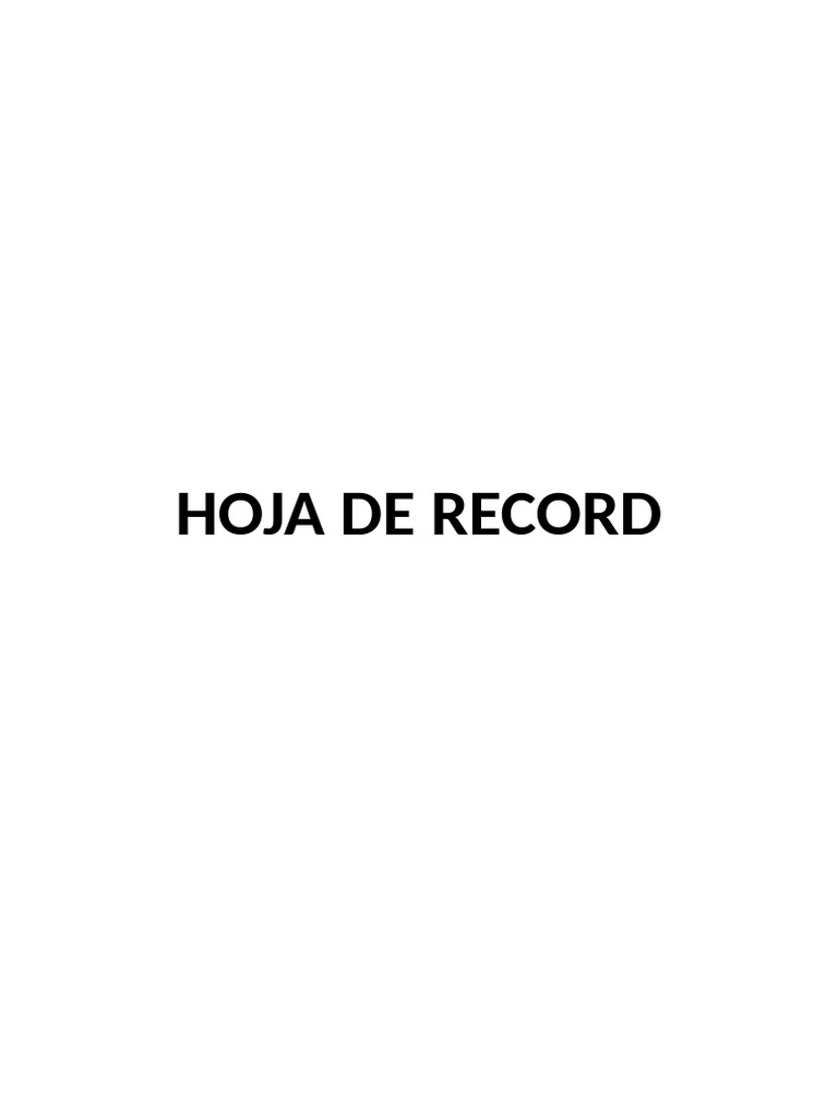 Hoja de Record 12345 | PDF