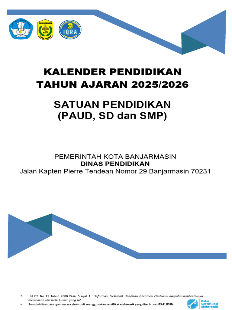 Dokumen Kalender Pendidikan Sign Sign Sign | PDF