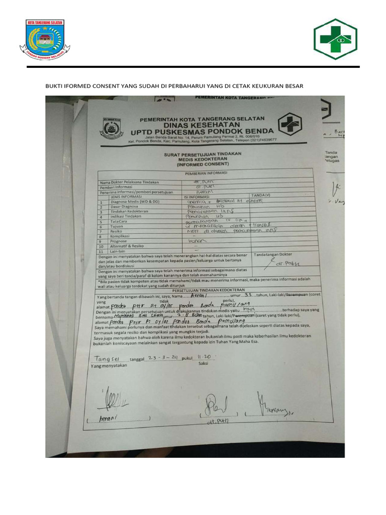 Bukti Informed Consent | PDF