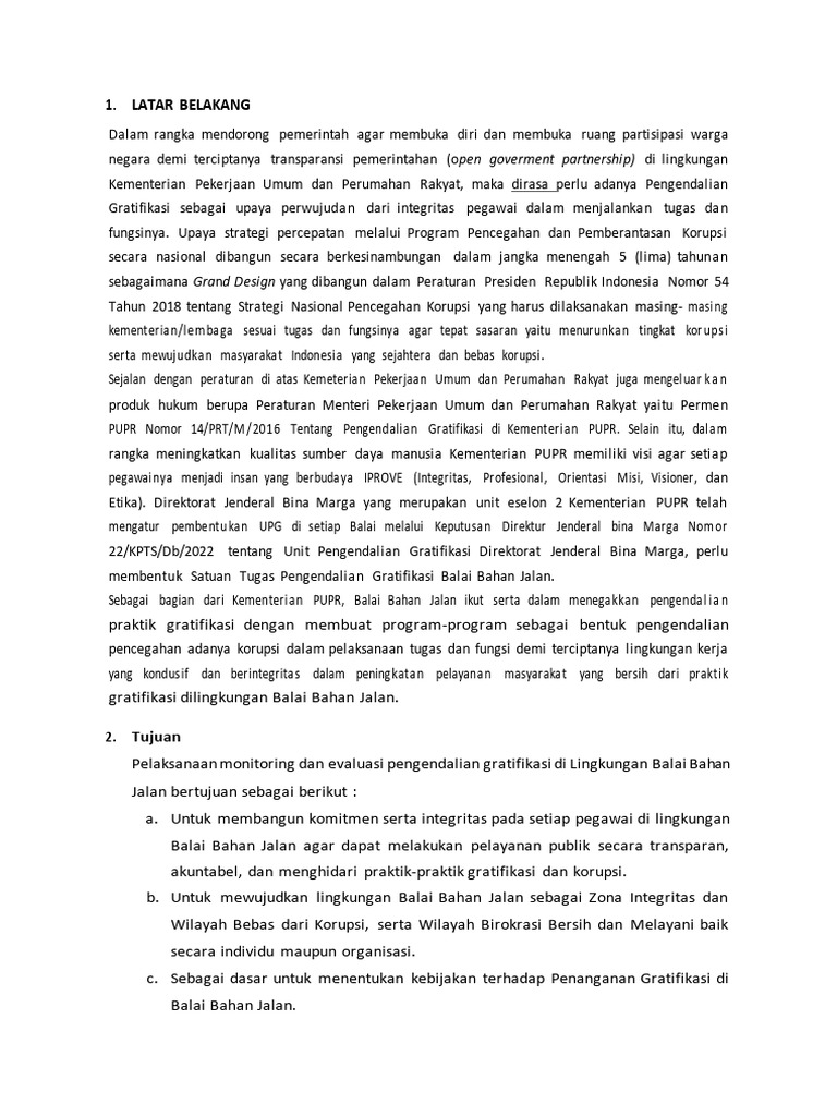 Laporan Monitoring Dan Evaluasi Pengendalian Gratifikasi Semester I 2025 - 2 | PDF