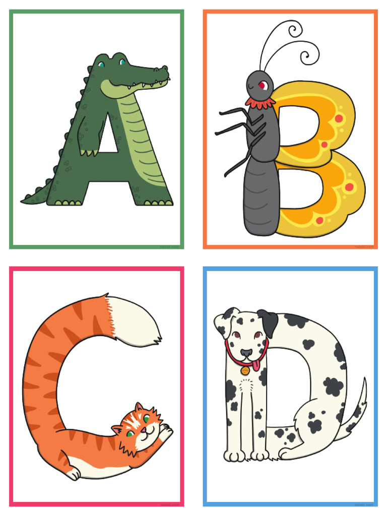 Color Animal Alphabet Flash Cards | PDF
