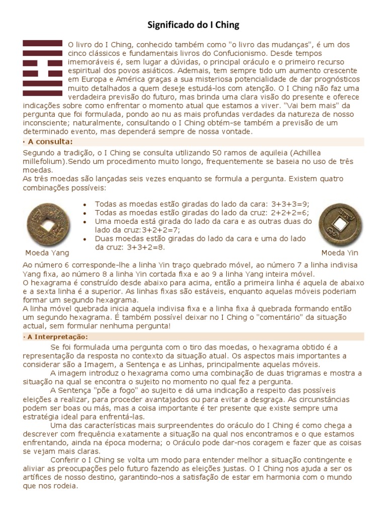 Significado e Interpretação do I Ching | PDF | Oráculo | Science