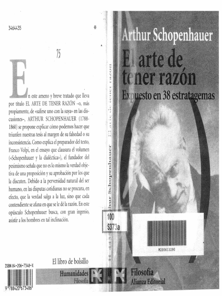 Schopenhauer Arthur El Arte de Tener Razon | PDF