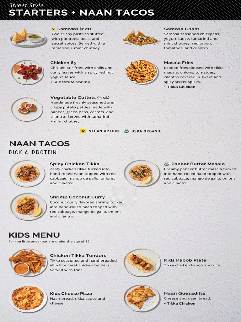 Tikka Shack Menu | PDF