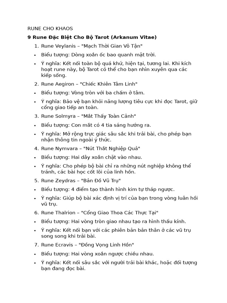 Rune Cho Khaos | PDF