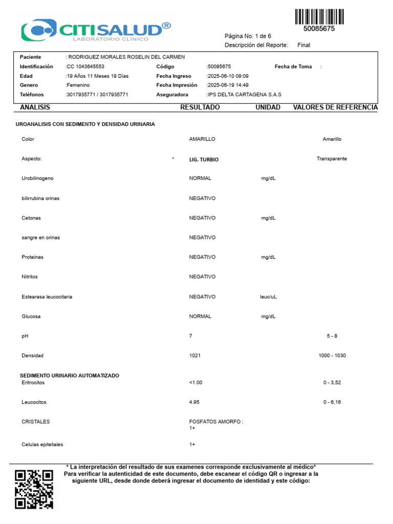 Roselin Del Carmen Rodriguez Morales | PDF | Pruebas medicas | Medicina