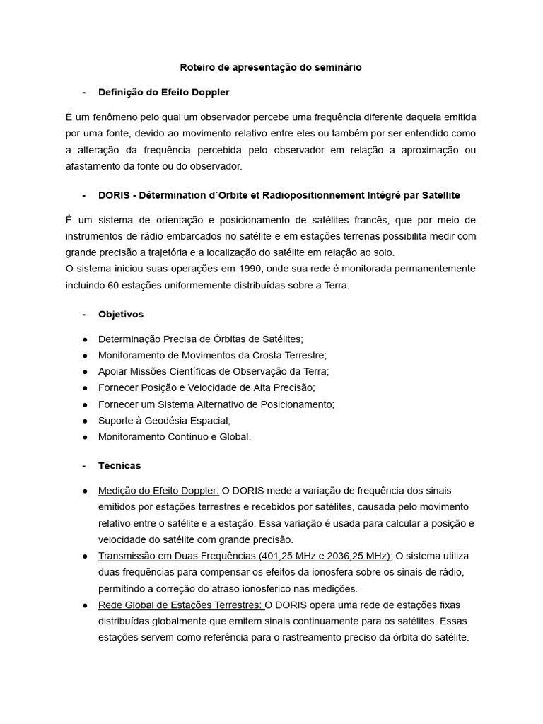 Efeito Doppler - DORIS | PDF | Satélite | Terra
